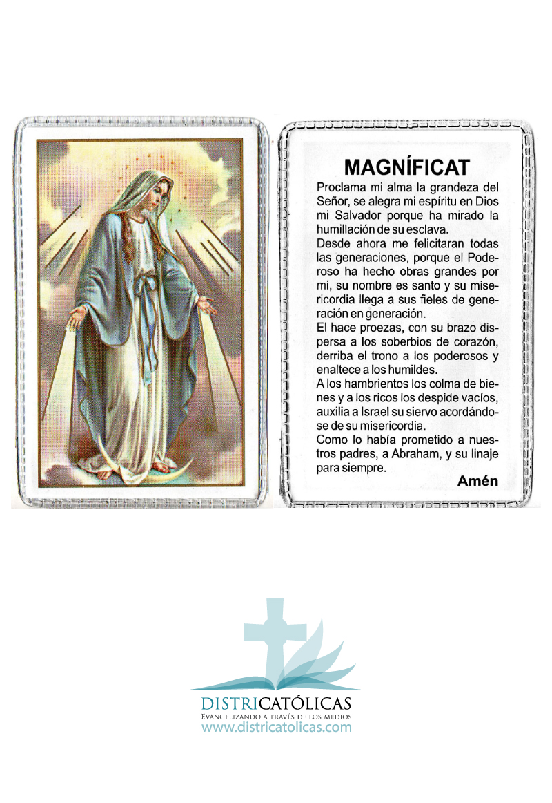 Estampa Plastificada Milagrosa Magníficat / 8 cm - 5 cm