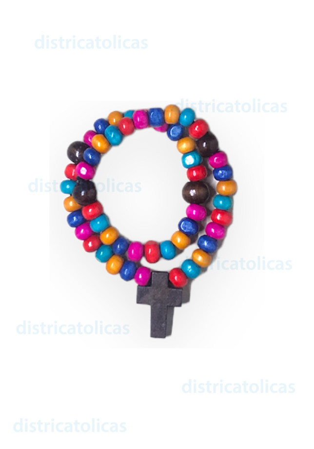 ER - Rosario de mano madera de colores (niños)
